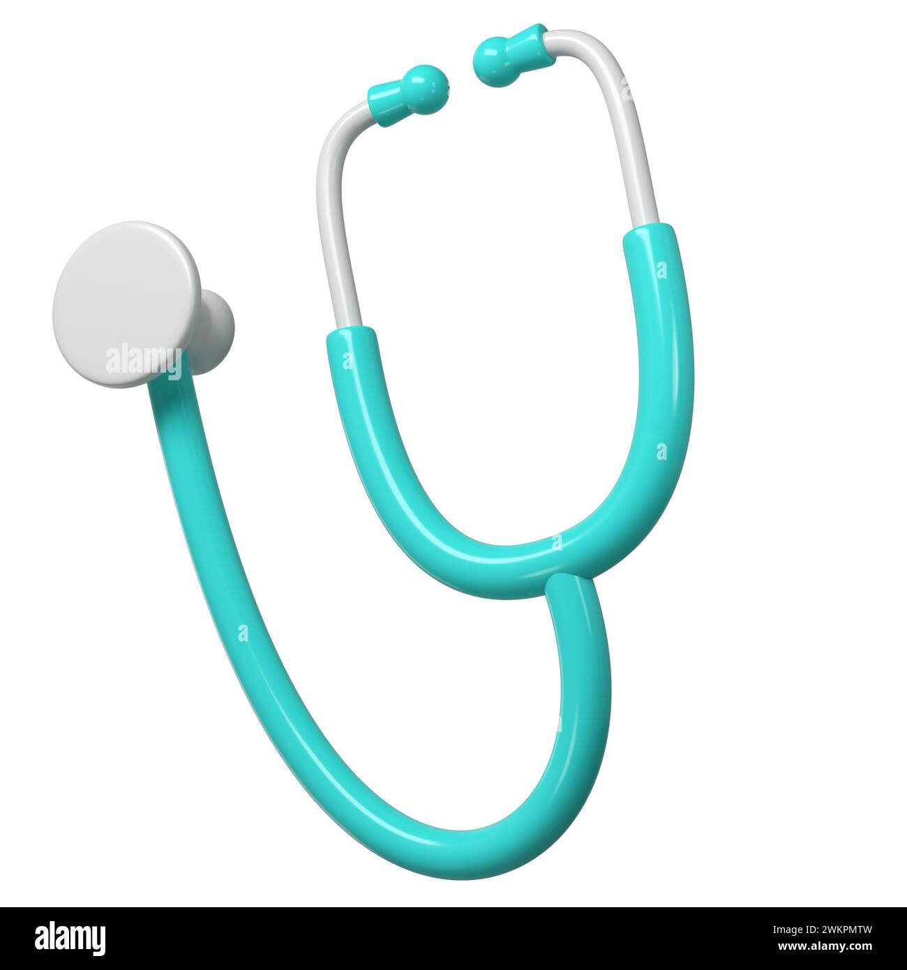 3d turquoise stethoscope icon. Render Illustration medical tool. Symbol ...