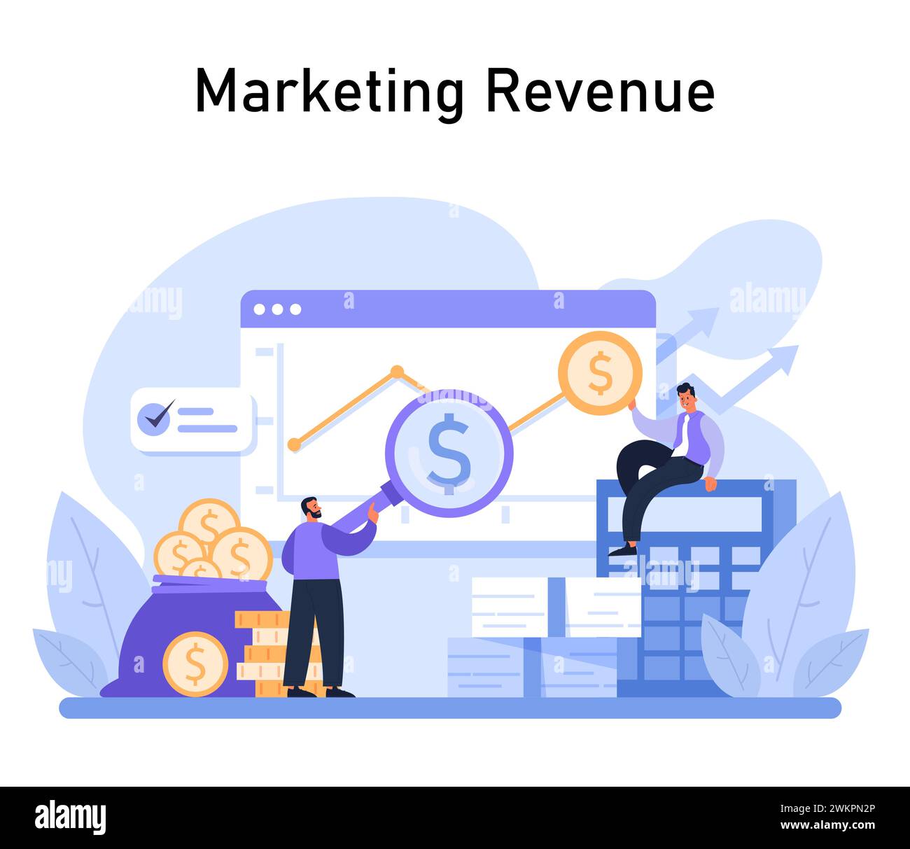 Marketing Revenue concept. A dynamic team analyzes financial growth ...