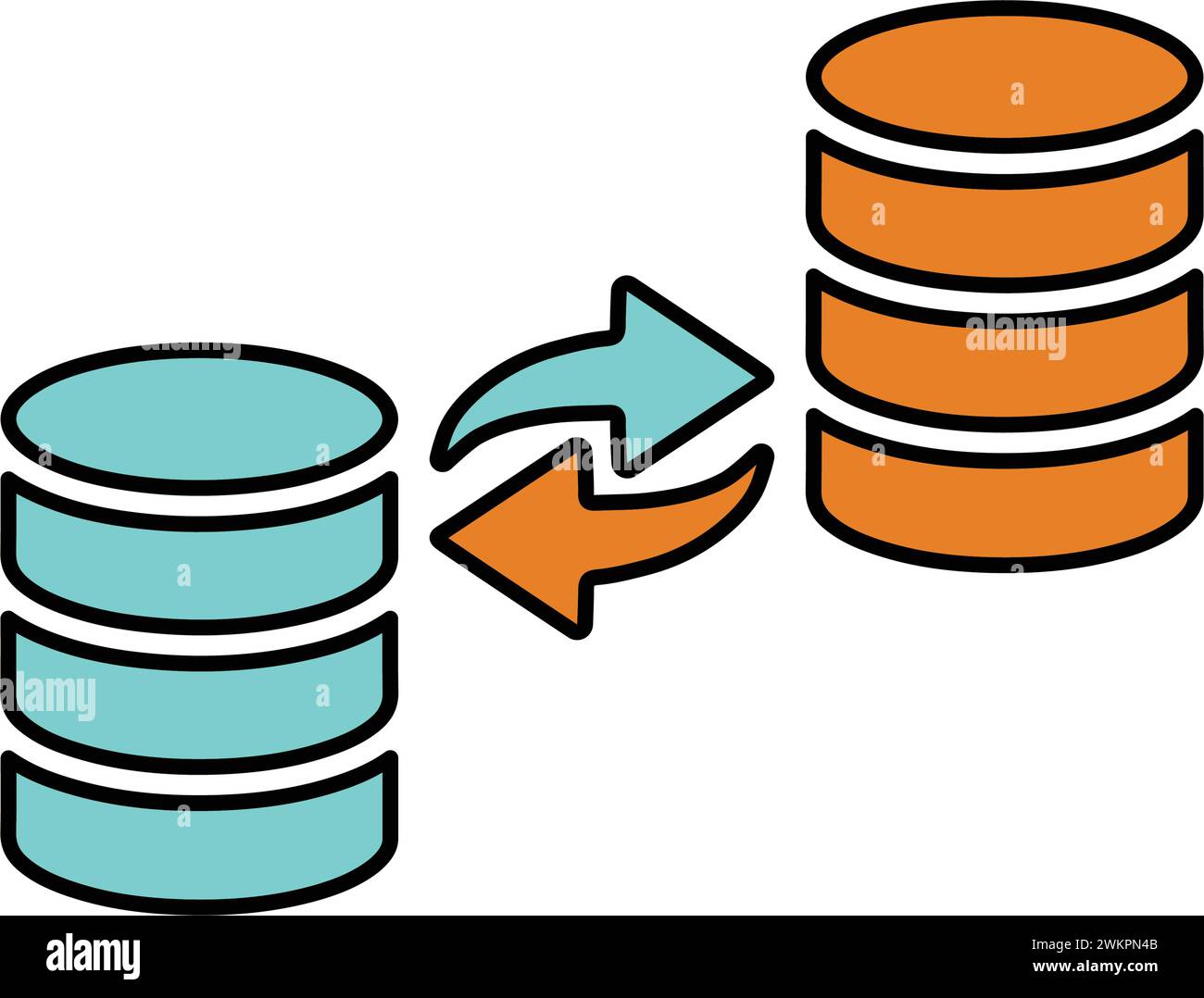 Data transaction icon. Simple vector illustration for web, print files ...