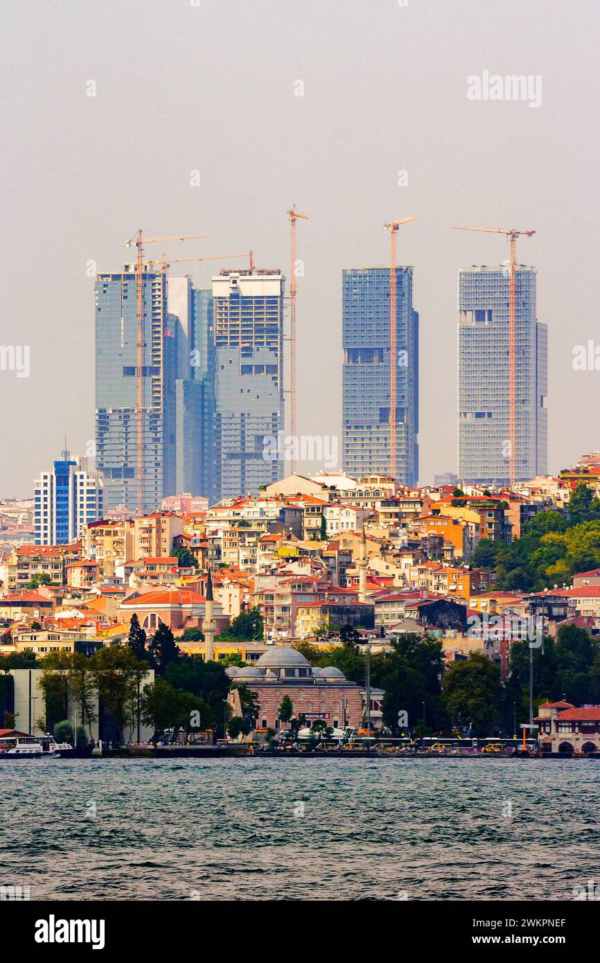 istanbul, turkey - 18 aug, 2015: construction of skyscrapers in the ...