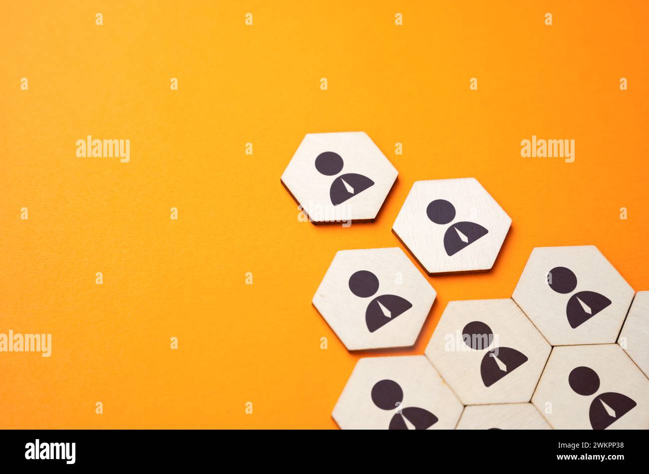 Human resources in business. Group hierarchy. Movement as a team ...