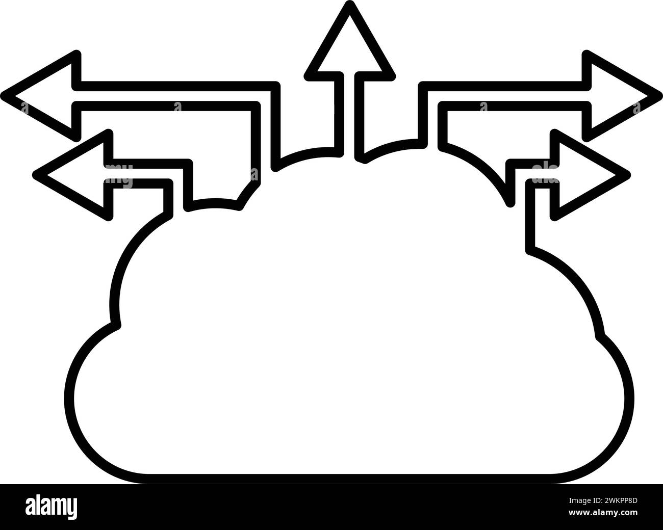 Cloud Computing Data Icon Commercial Use Printed Files And