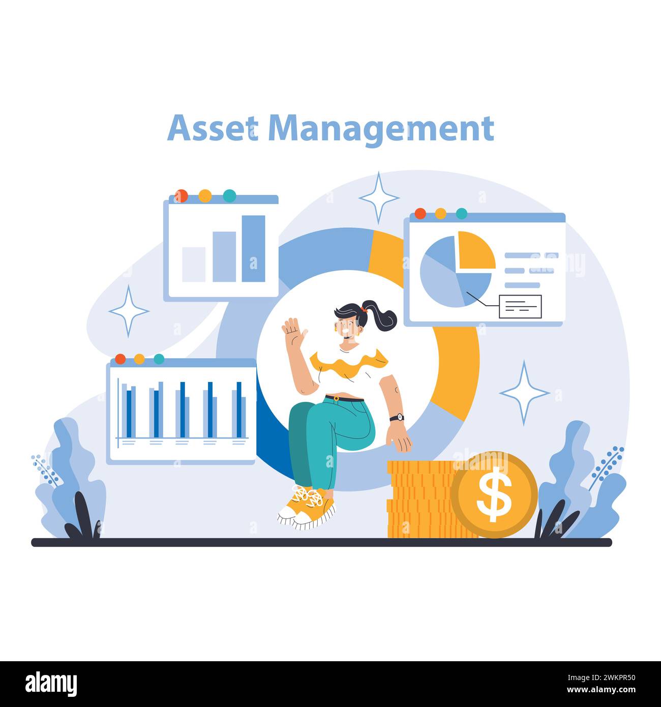 Asset Management concept. Visualizing financial growth and investment ...