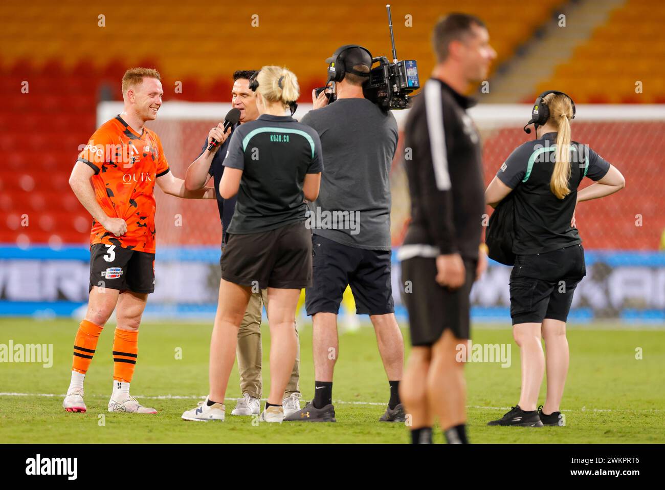 Brisbane, Australia. 2nd Feb 2024. Corey Brown (3 Brisbane) interviewed ...