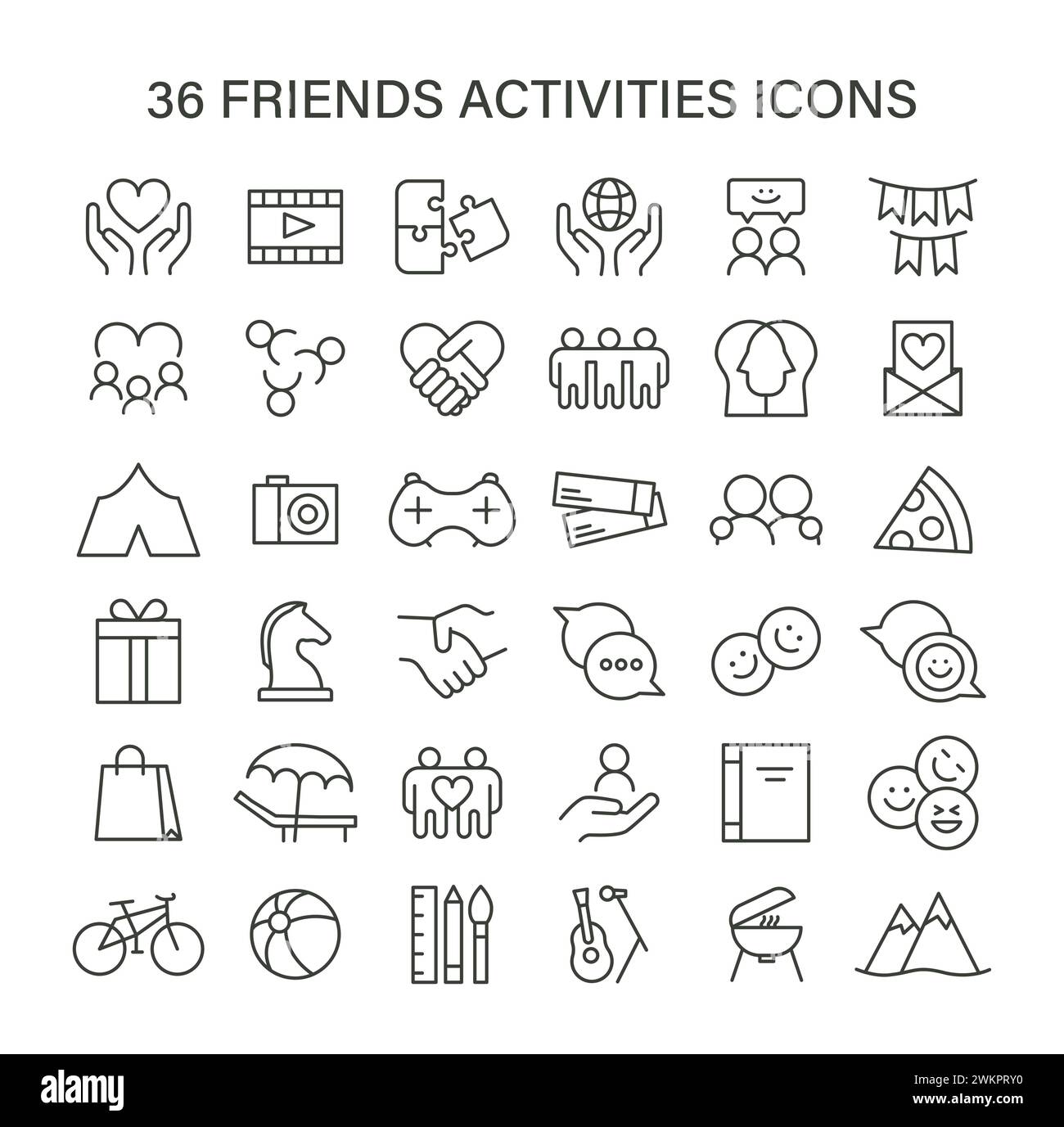 Friends Activities set. Bonding moments and shared experiences. Leisure ...