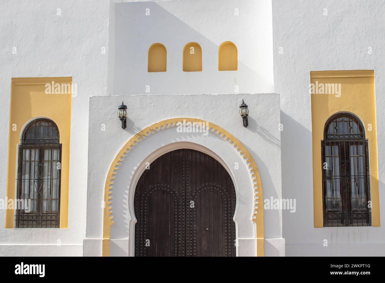Traditional Andalusian-style Facade with Decorative Window Grill and ...