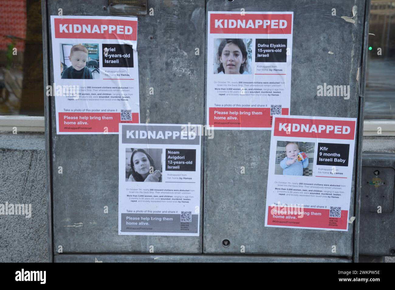 Stockholm, Sweden - November 5, 2023 - Kidnapped posters at ...