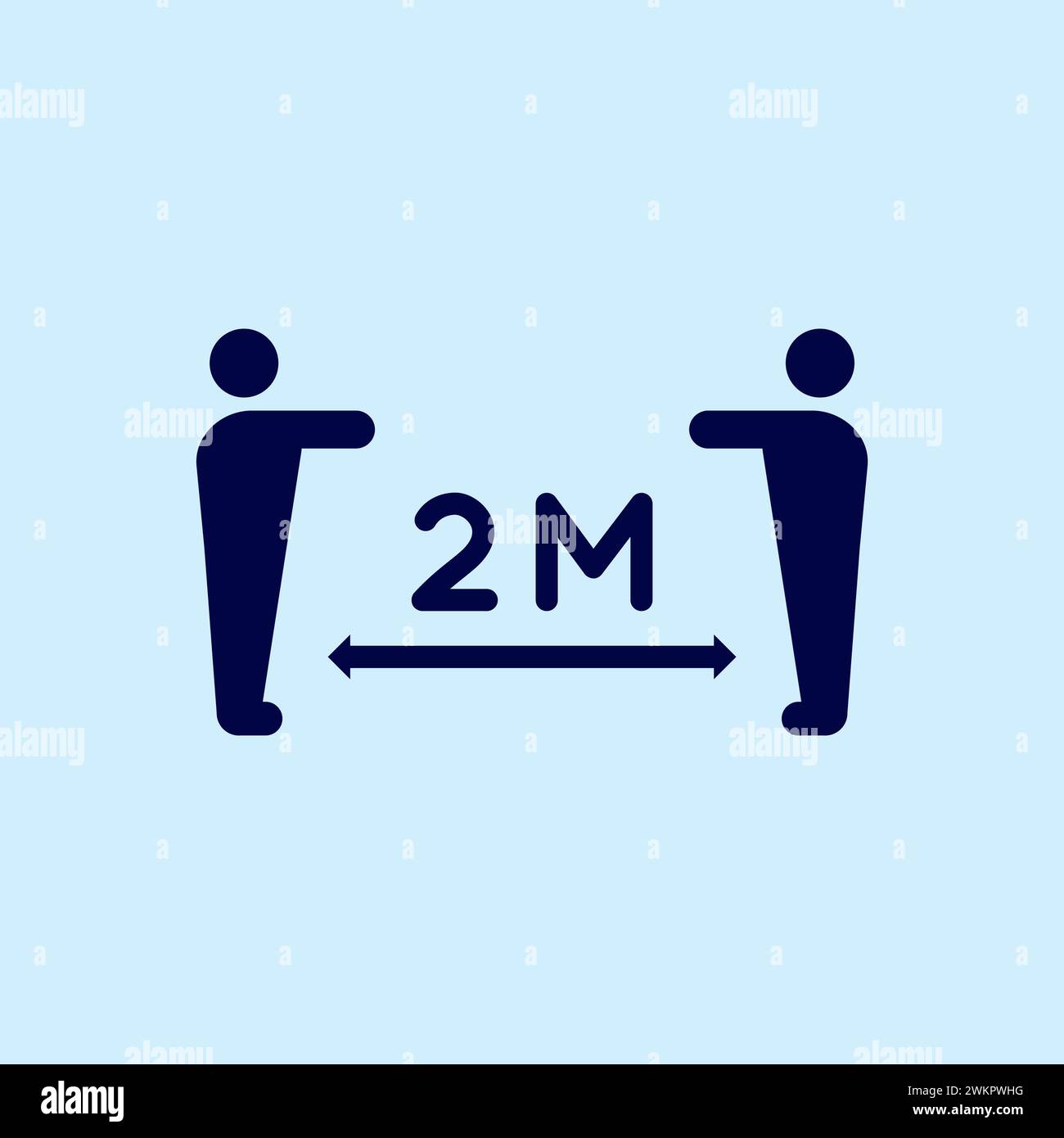 Social Distancing Keep Your Distance 2 M Icon Simple Stock Vector Image ...