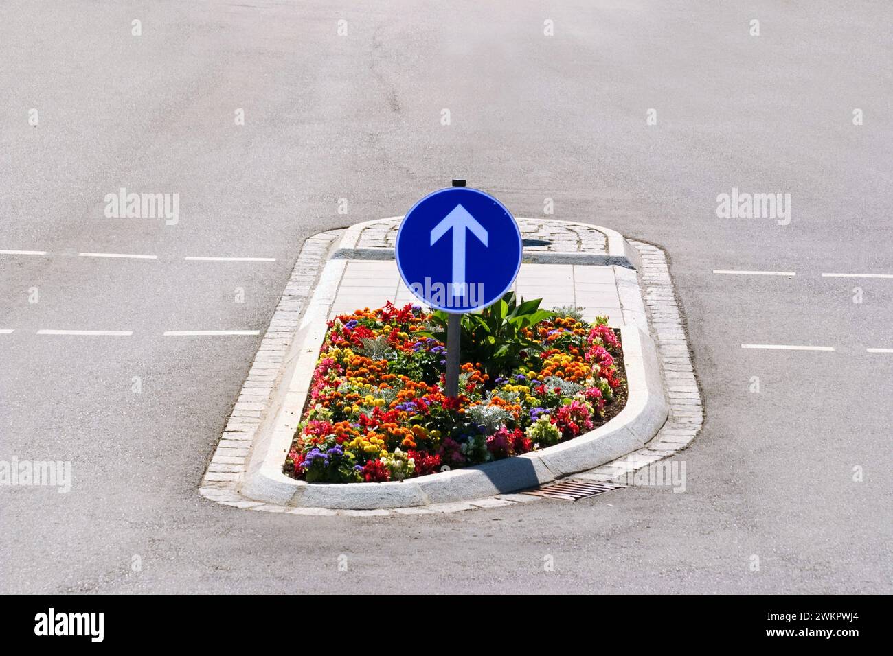 typical traffic island in Munich, Bavaria, Germany Stock Photo - Alamy