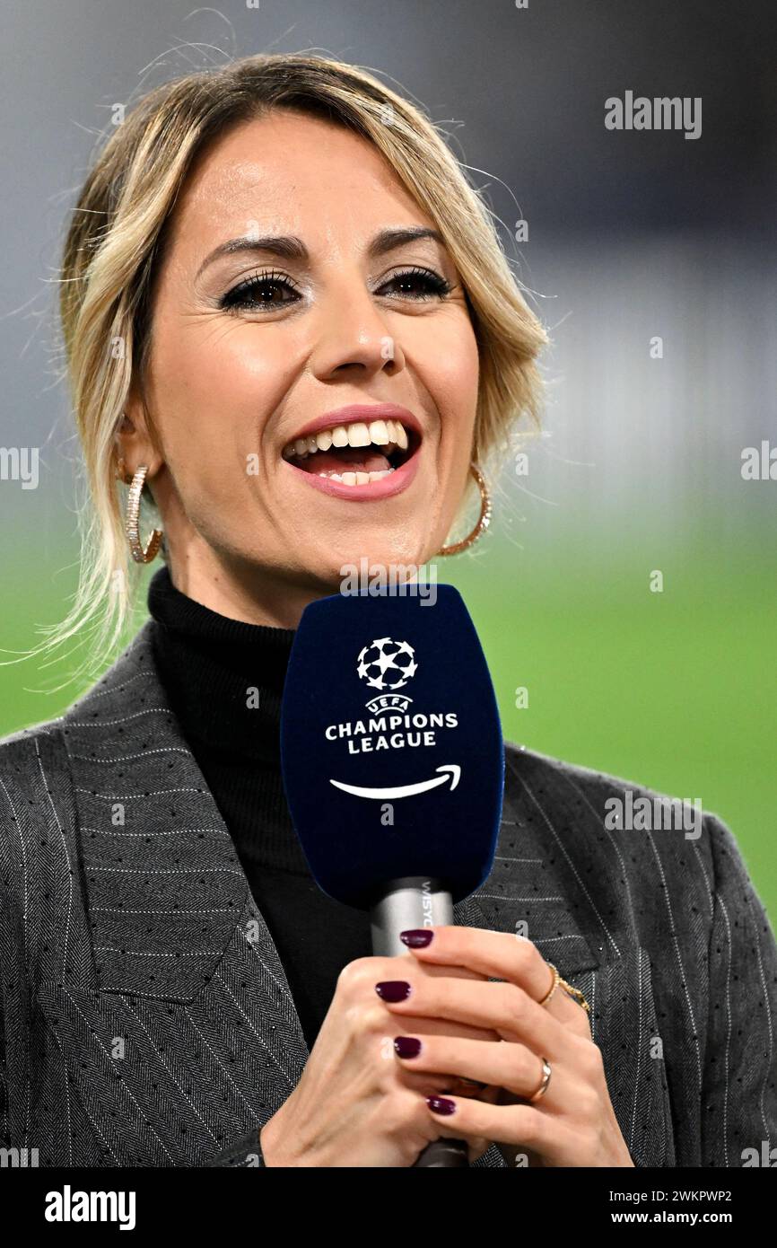 Prime television journalist Giulia Mizzoni during the Champions League ...