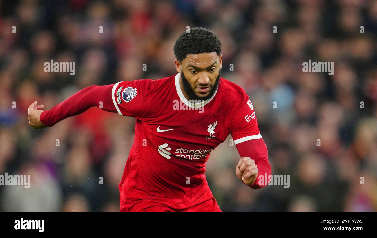 Liverpool's Joe Gomez during the English Premier League soccer match ...