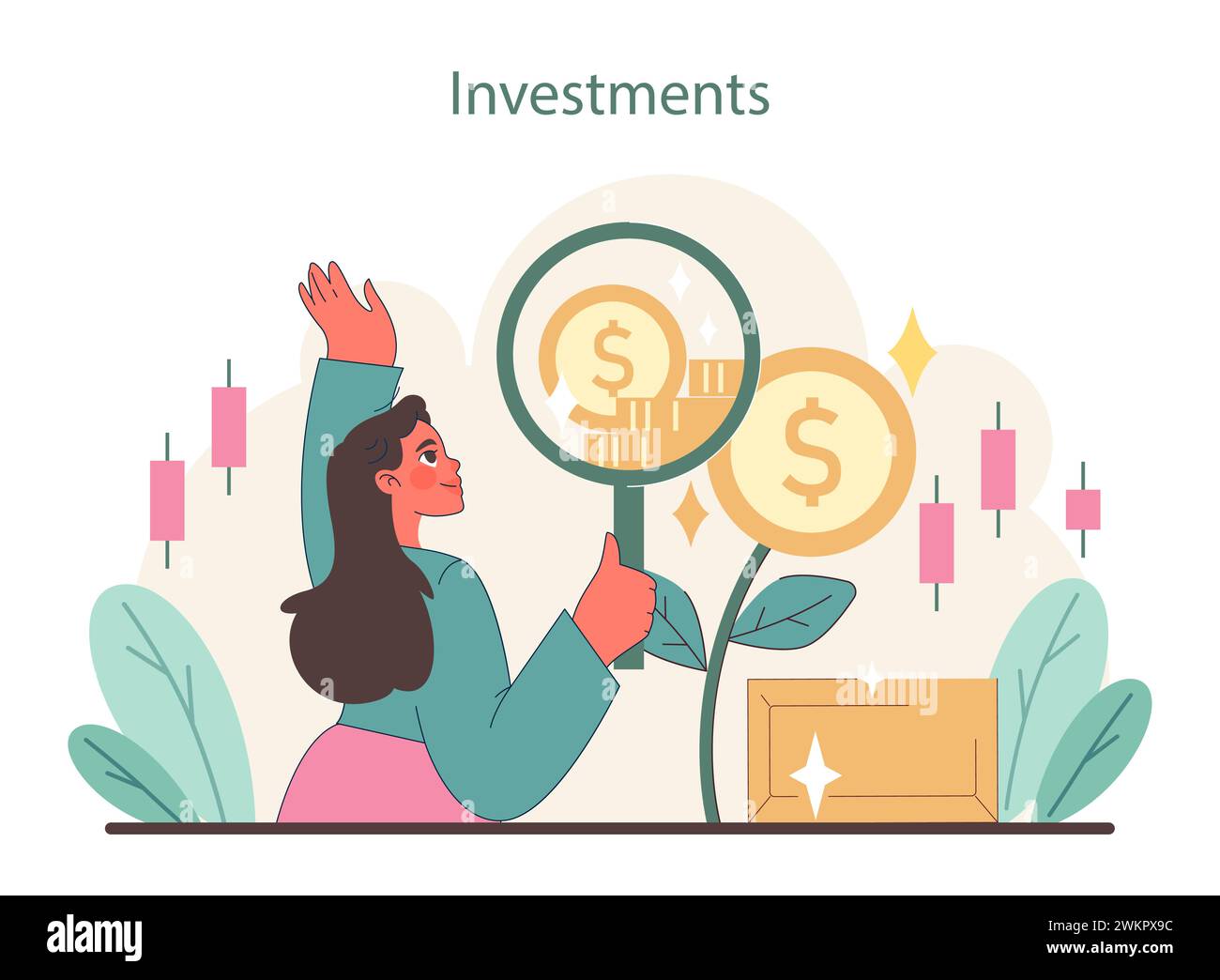 Investments concept. Charting growth through savvy investment choices ...