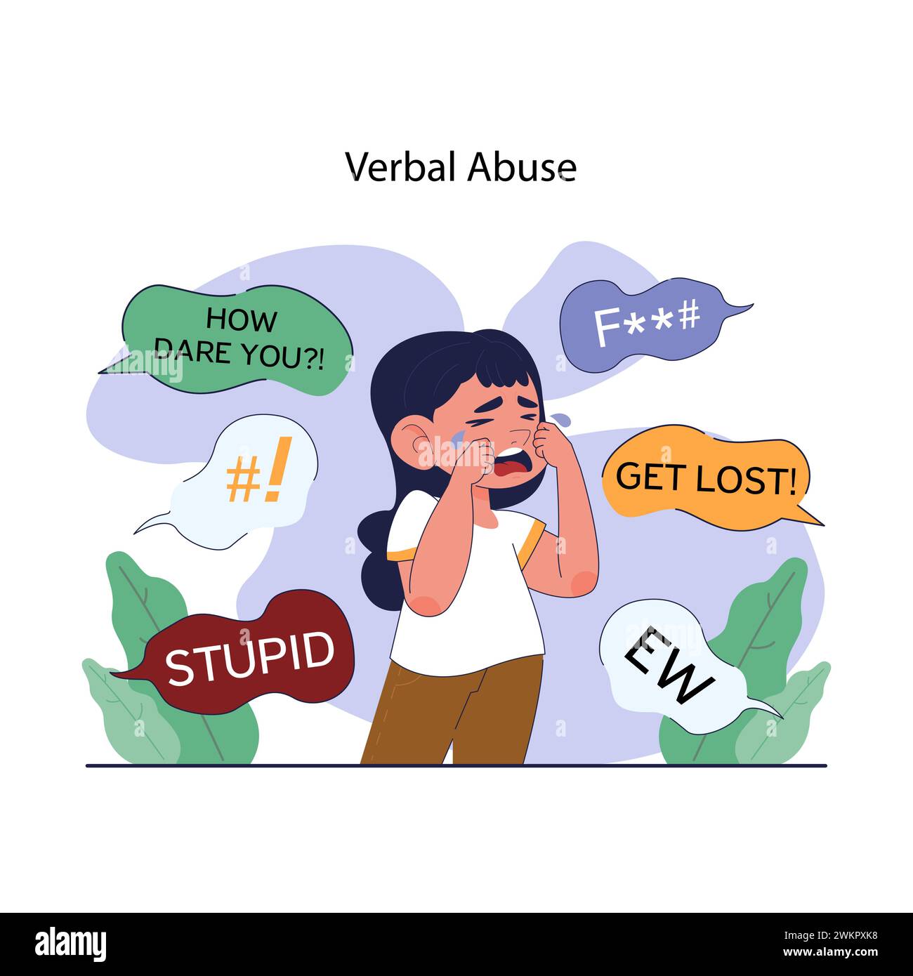 Bullying. Upset victim being bullied and shamed by others. Harassment ...