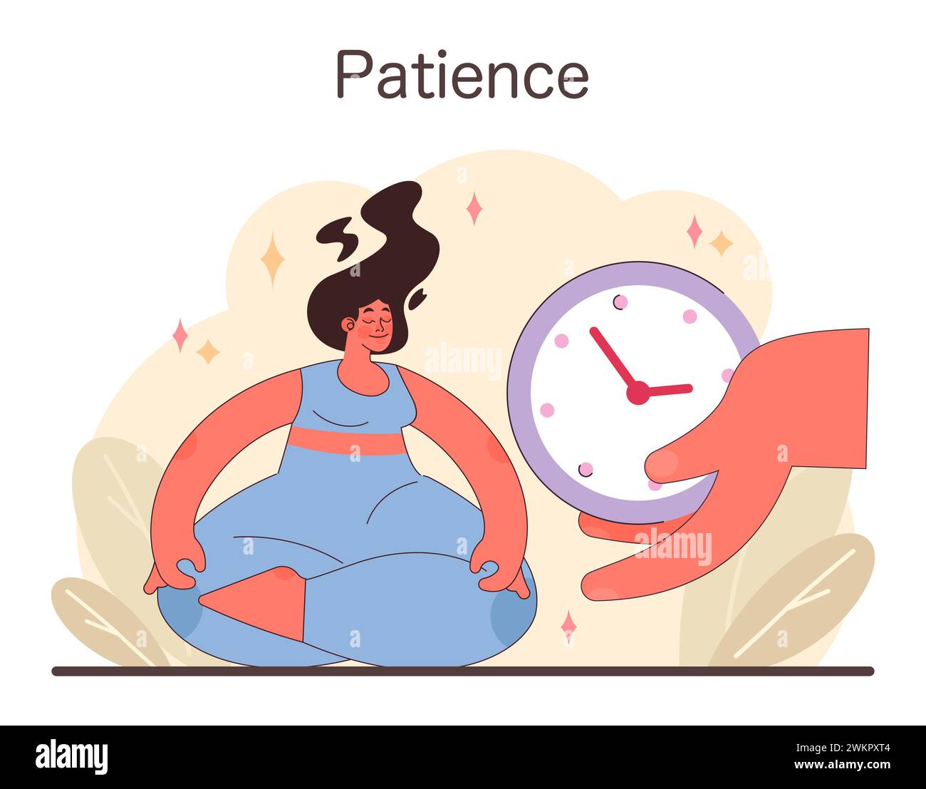 Essence of Patience illustration. A serene figure in meditation ... Essence of Patience illustration. A serene figure in meditation ...