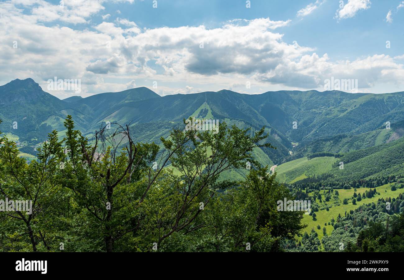 View to main ridge of Mala Fatra mountains from Sokolie hill above ...