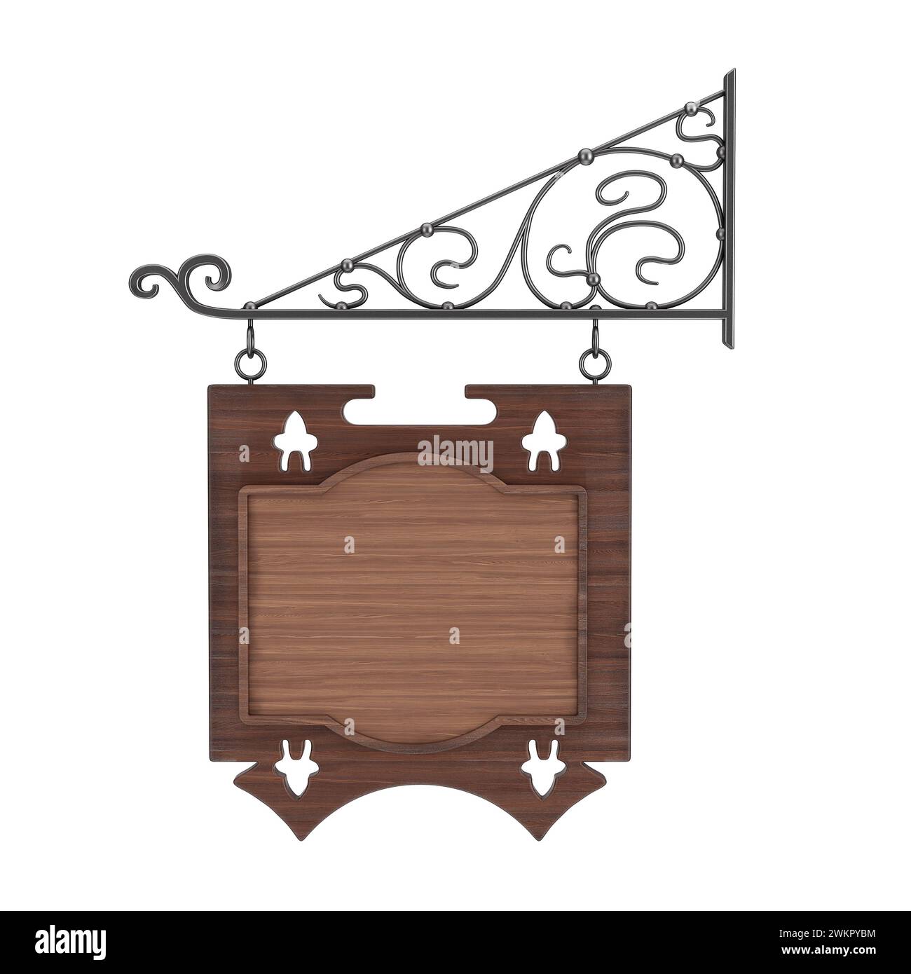 Blank Wooden Hanging Sign with Free space for Your Design and Floral ...