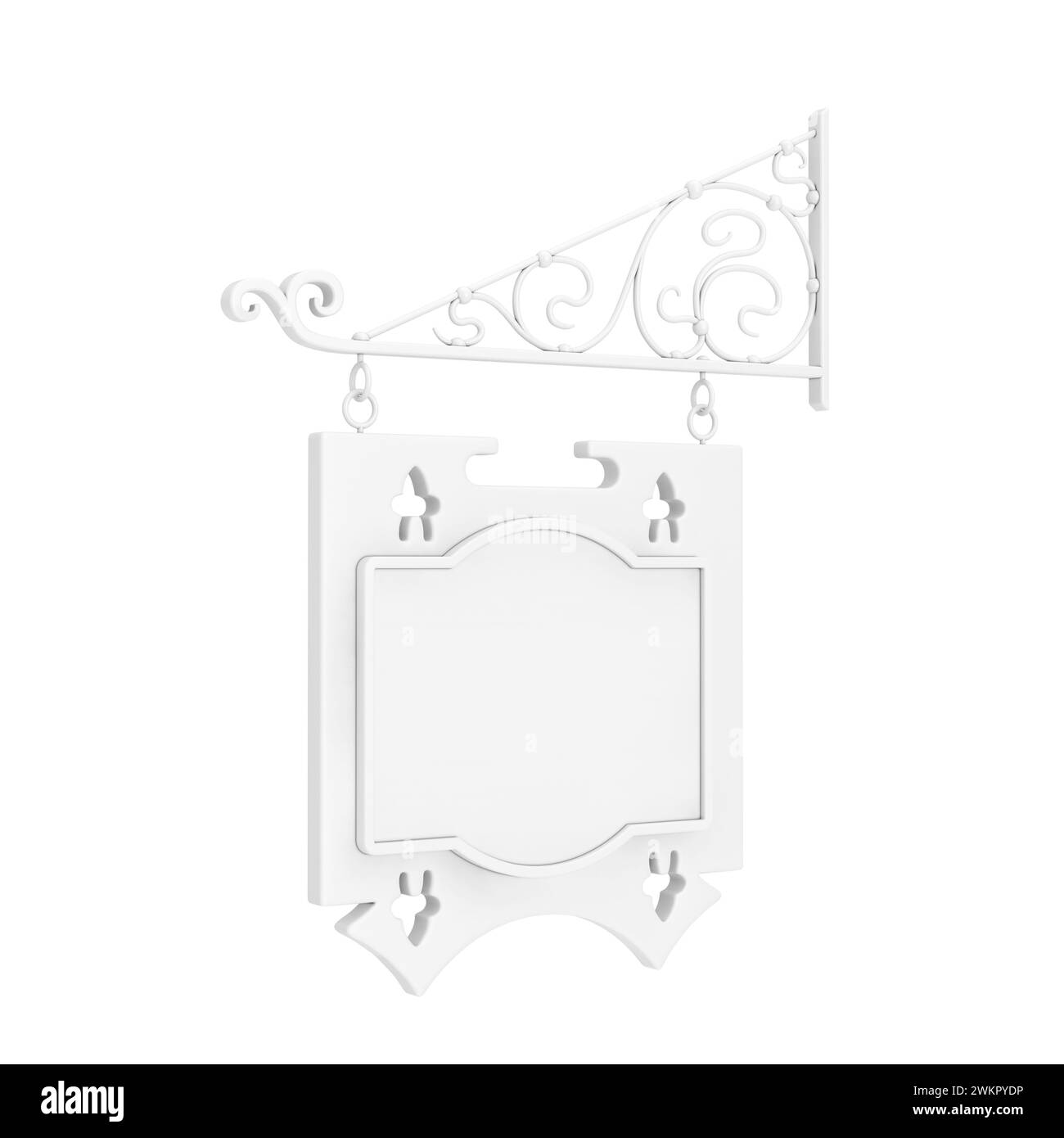 Blank Monochrome White Hanging Sign with Free space for Your Design and ...
