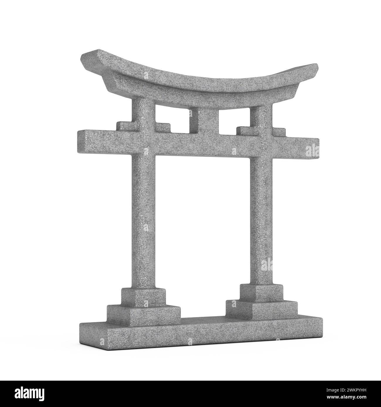 Stone Japanese Traditional Torii Gate on a white background. 3d ...