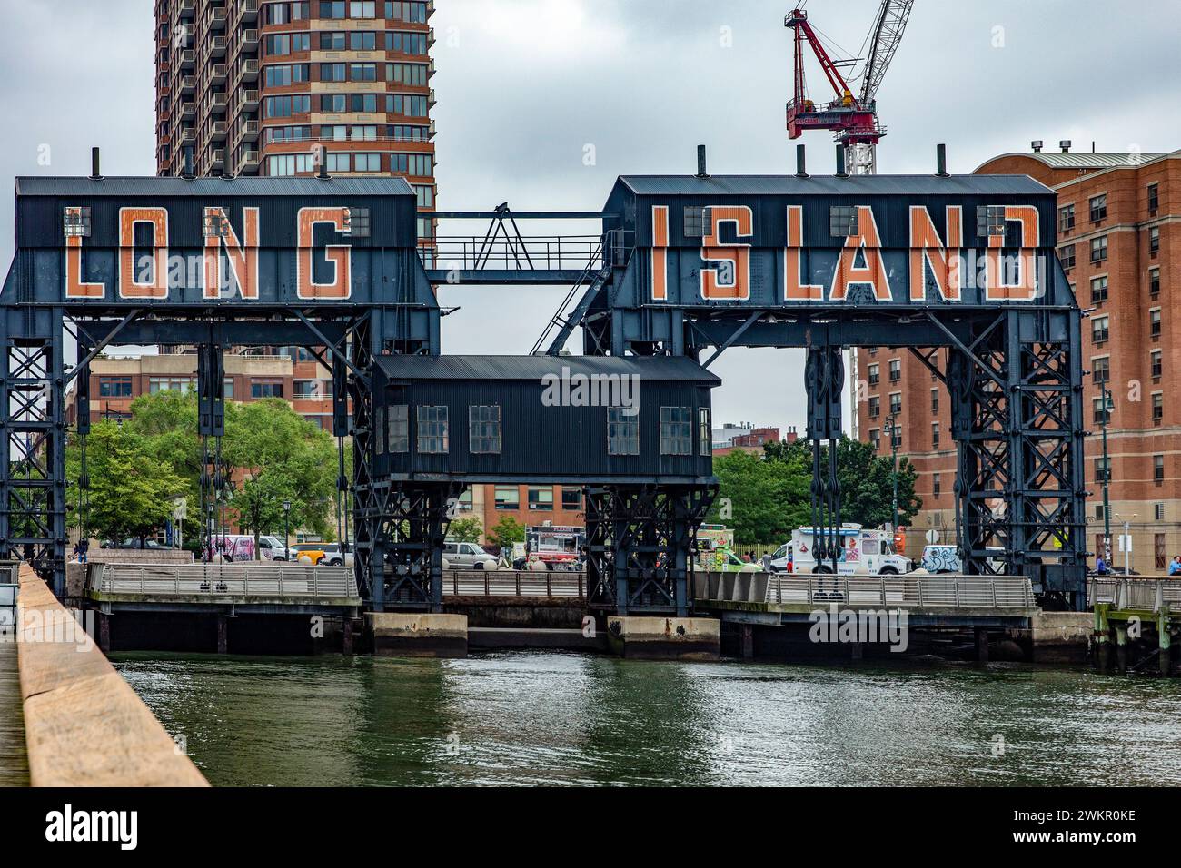 New York, USA; June 3, 2023: The Long Island pier extending from the ...