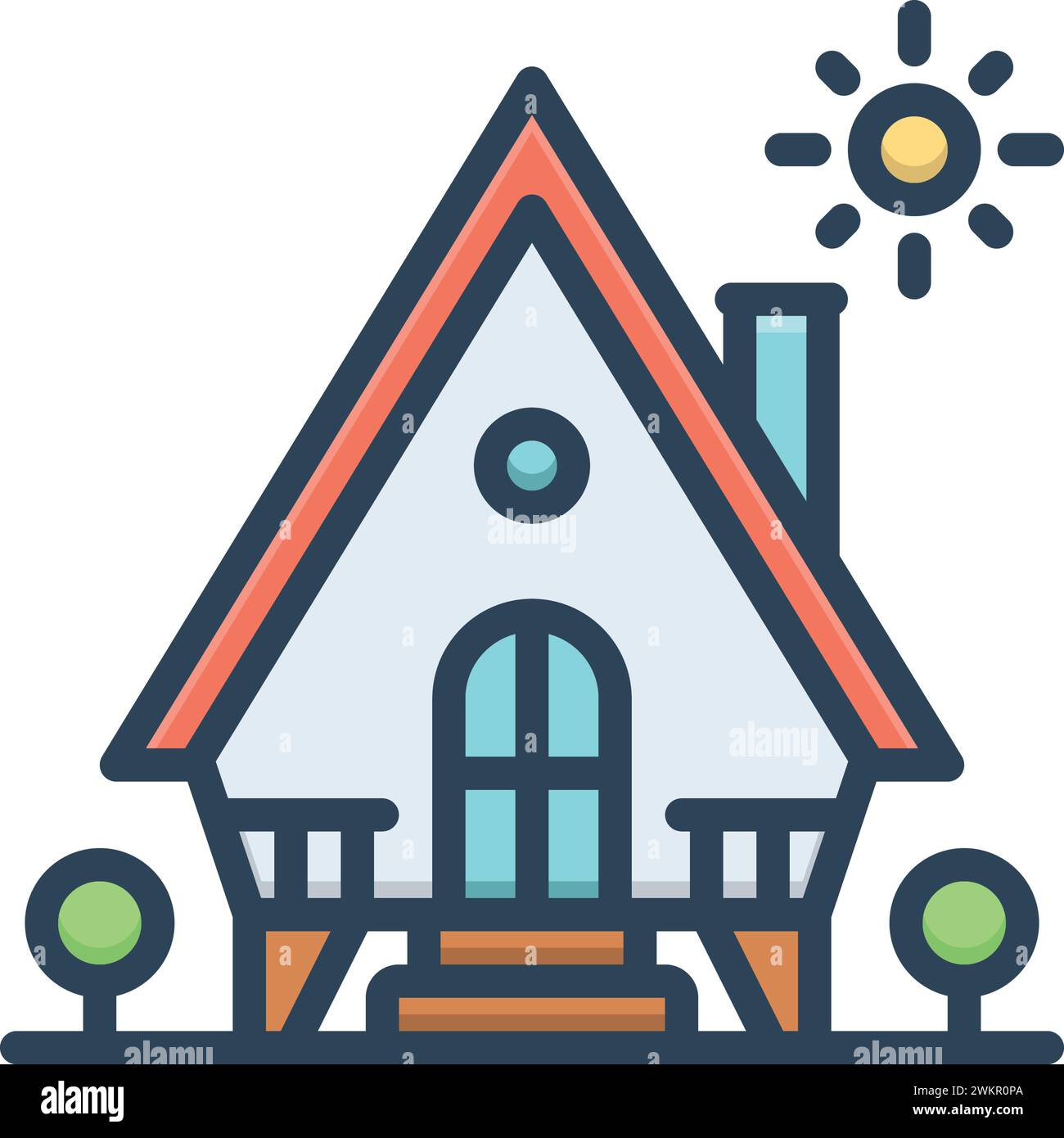 Log cabin camping icon hi-res stock photography and images - Alamy