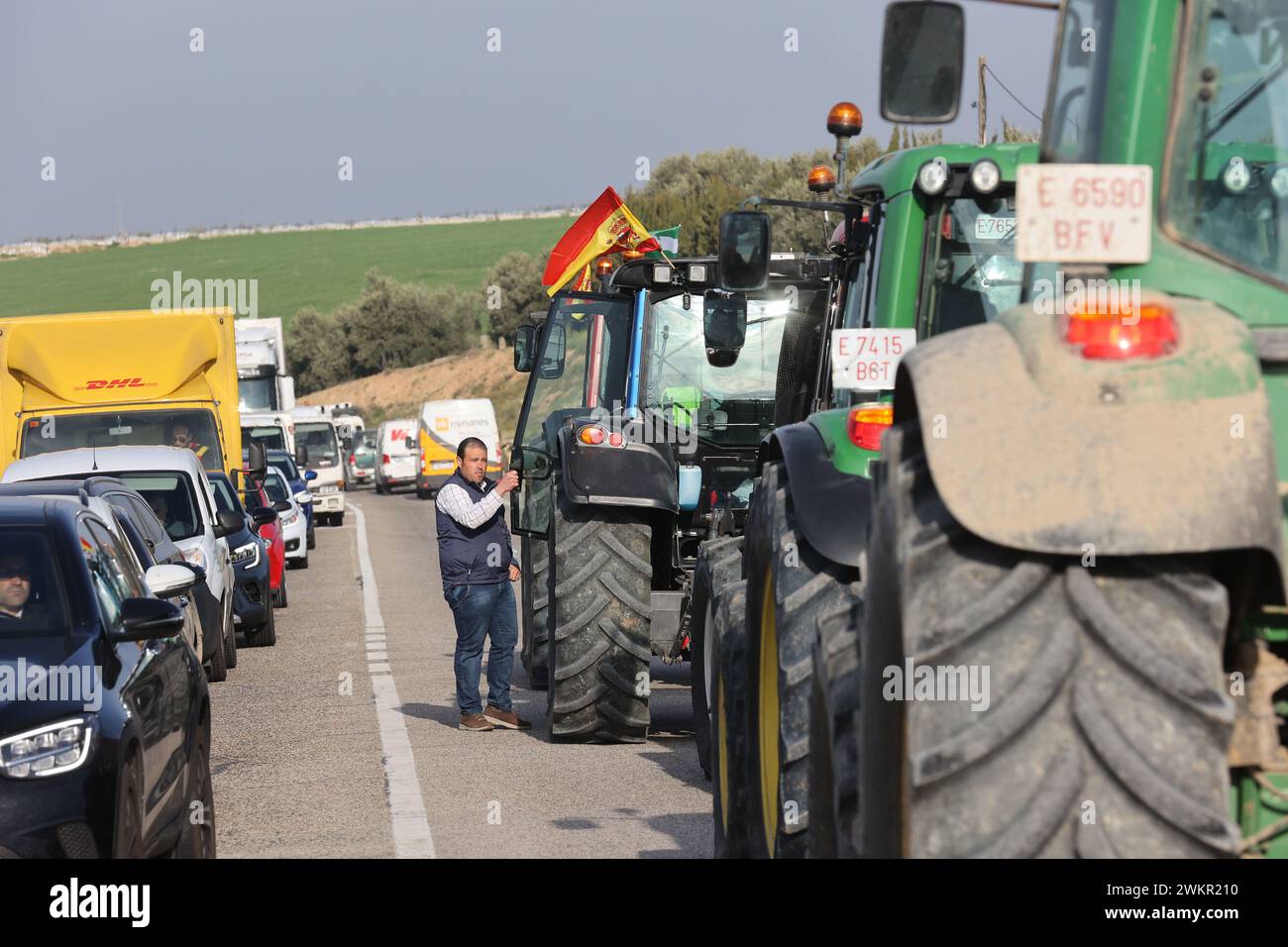 Córdoba, 02/06/2024. Rural protest march. Protest tractor unit. Photo ...