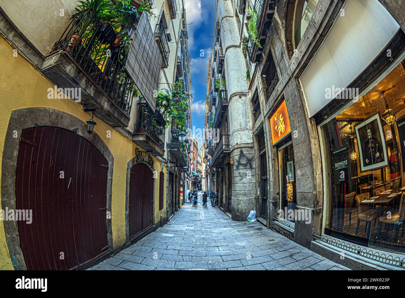 BARCELONA, SPAIN - MARCH 1, 2022: The Gothic Quarter (Catalan: Barri ...