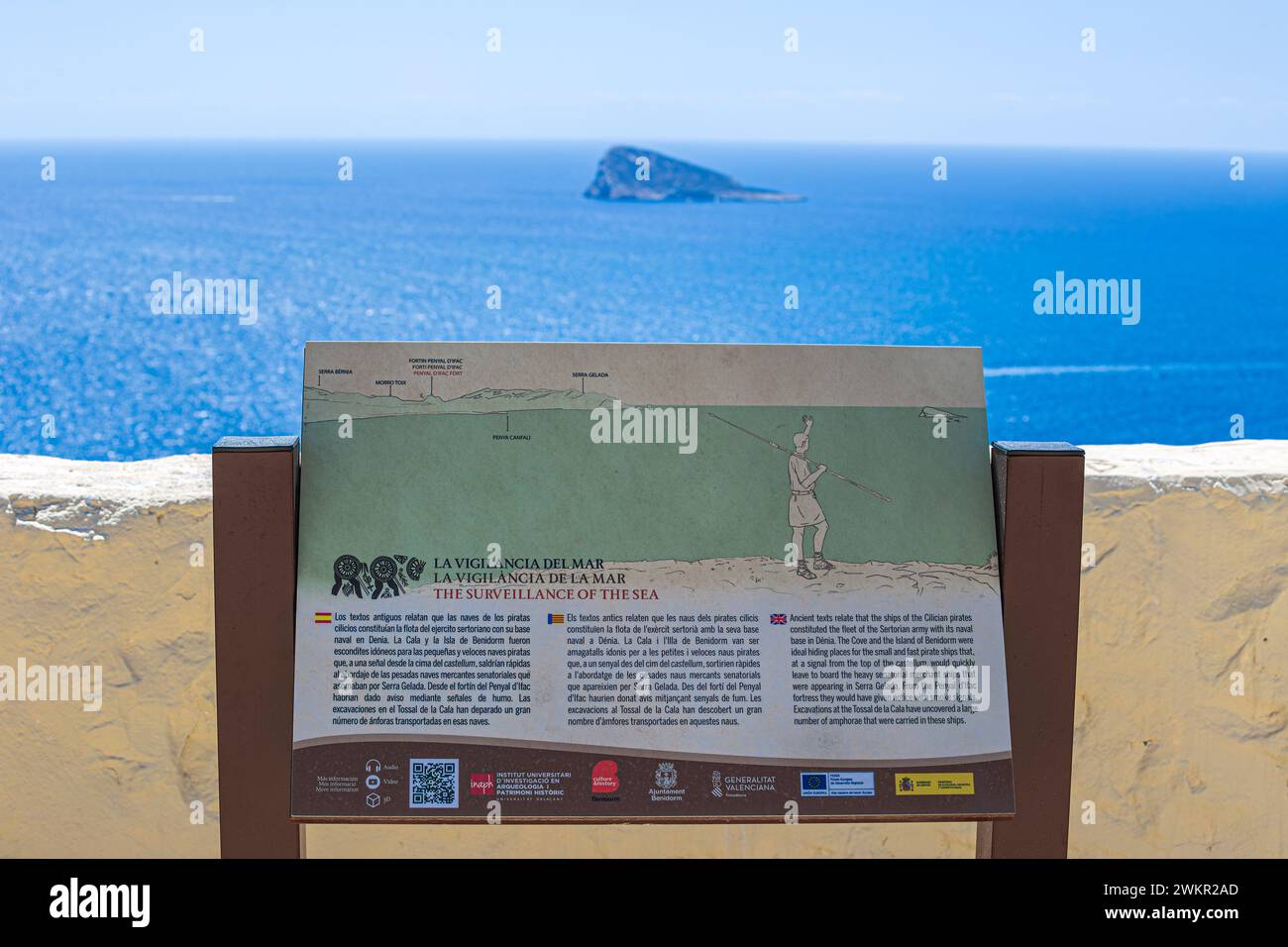 BENIDORM, COSTA BLANCA, SPAIN - AUGUST 14, 2020: Informative tourist ...