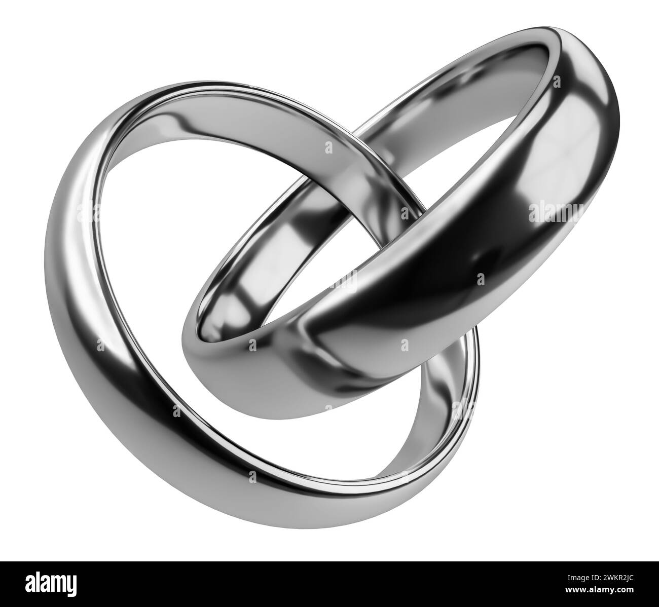 Illustration of two wedding silver rings isolated on white background ...