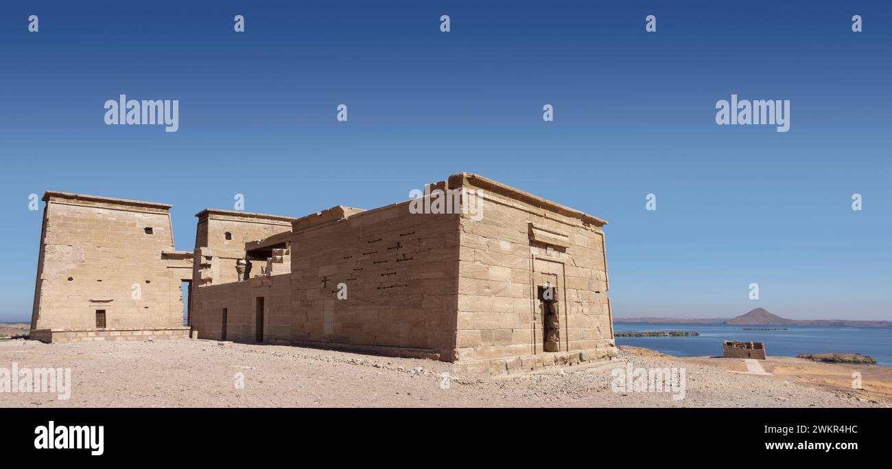 The Temple of Dakka reconstructed at New Sebua. Lake Nasser, Egypt ...