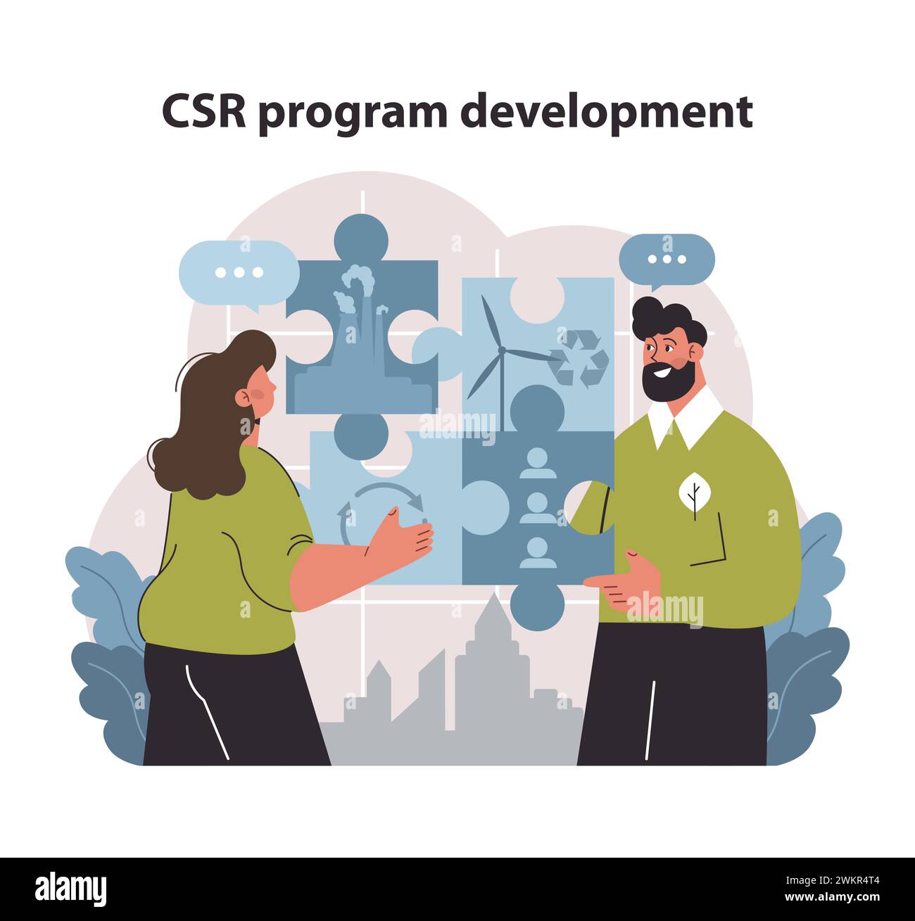 CSR strategy assembly visual. Collaborative shaping of corporate ethics ...