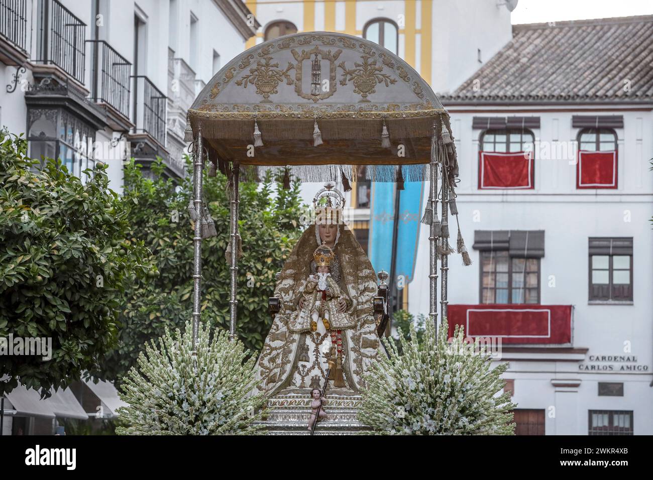 Seville, 08/15/2023. Procession of the Virgin of the Kings, patron ...