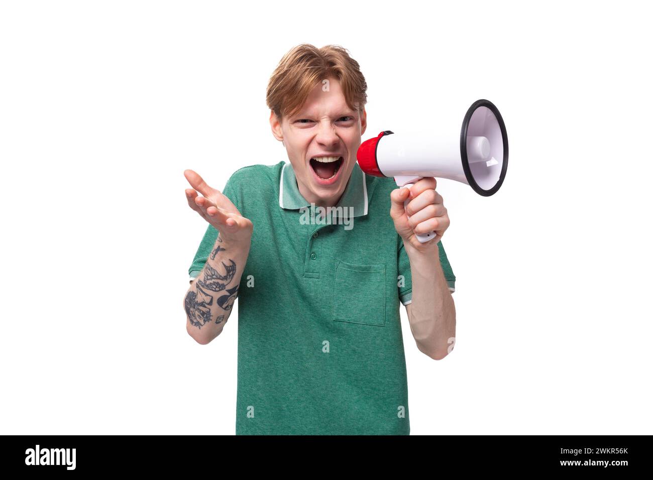 Portrait young redhead man shouting hi-res stock photography and images ...