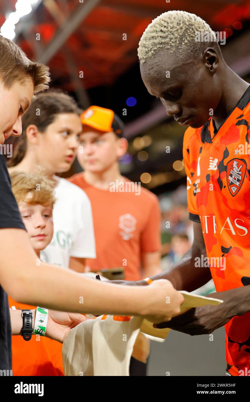 Brisbane, Australia. 2nd Feb 2024. Ayom Majok (99 Brisbane) signs ...