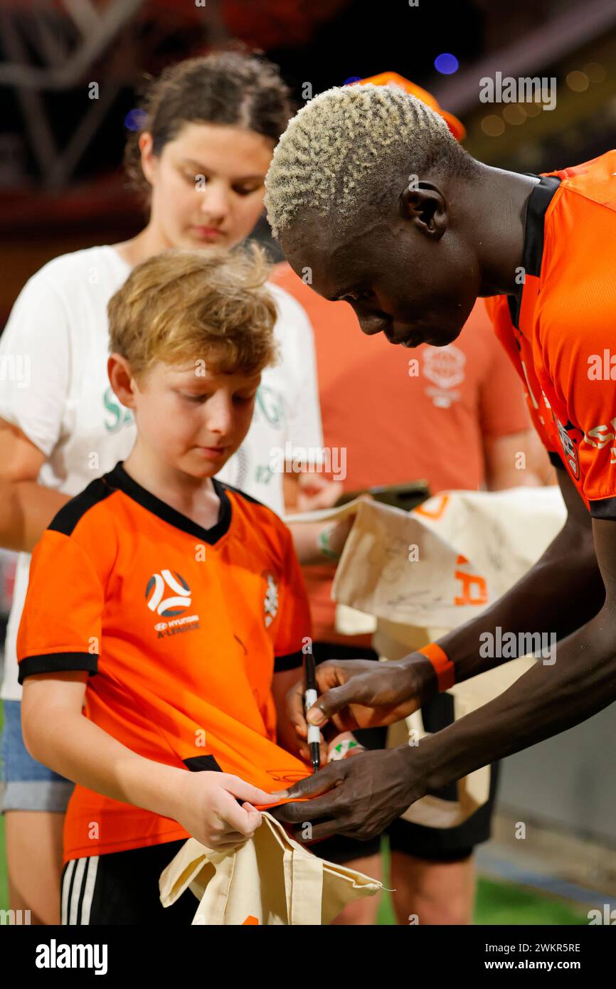 Brisbane, Australia. 2nd Feb 2024. Ayom Majok (99 Brisbane) signs ...