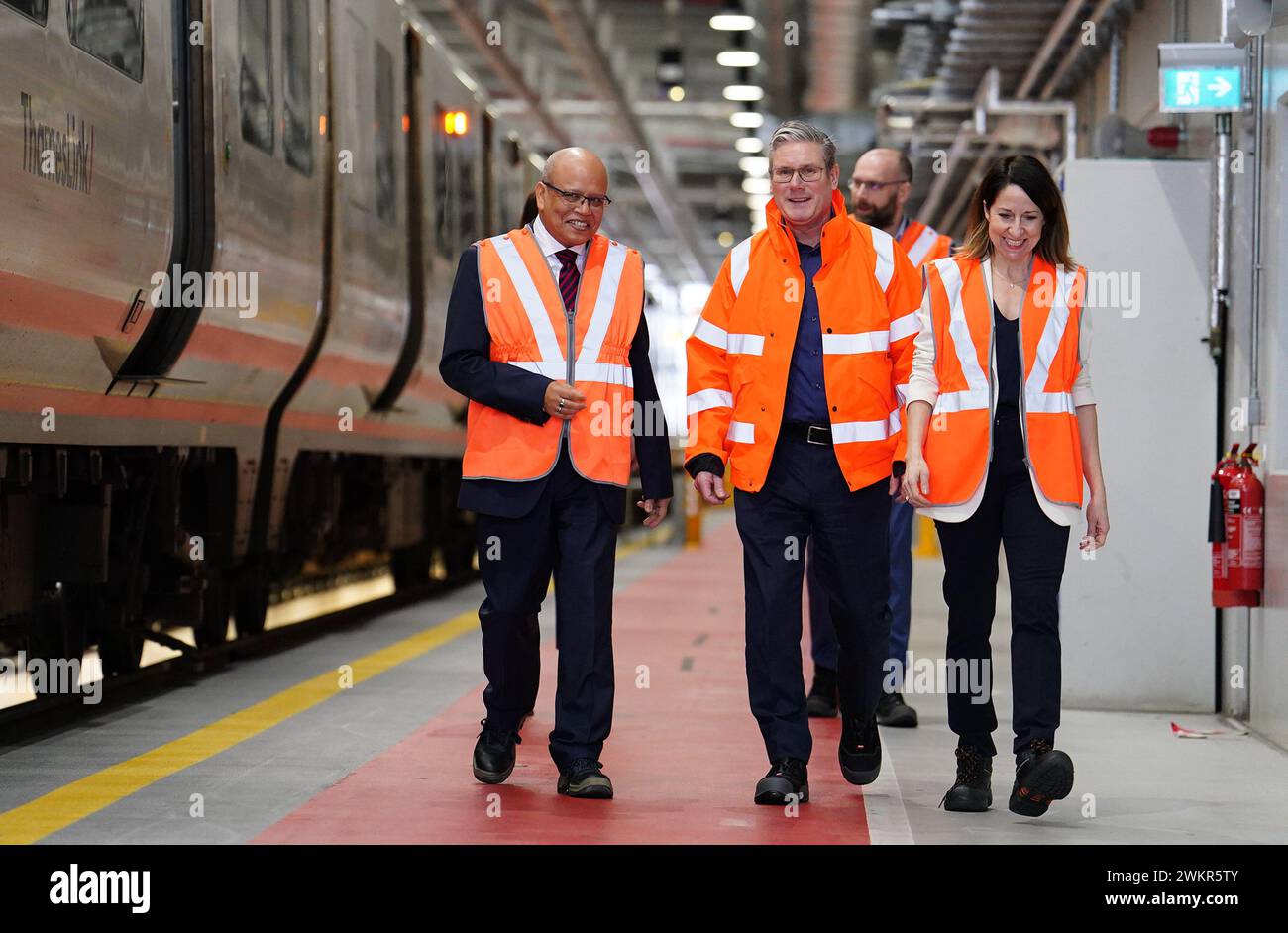Labour leader Sir Keir Starmer (centre) and shadow work and pensions ...