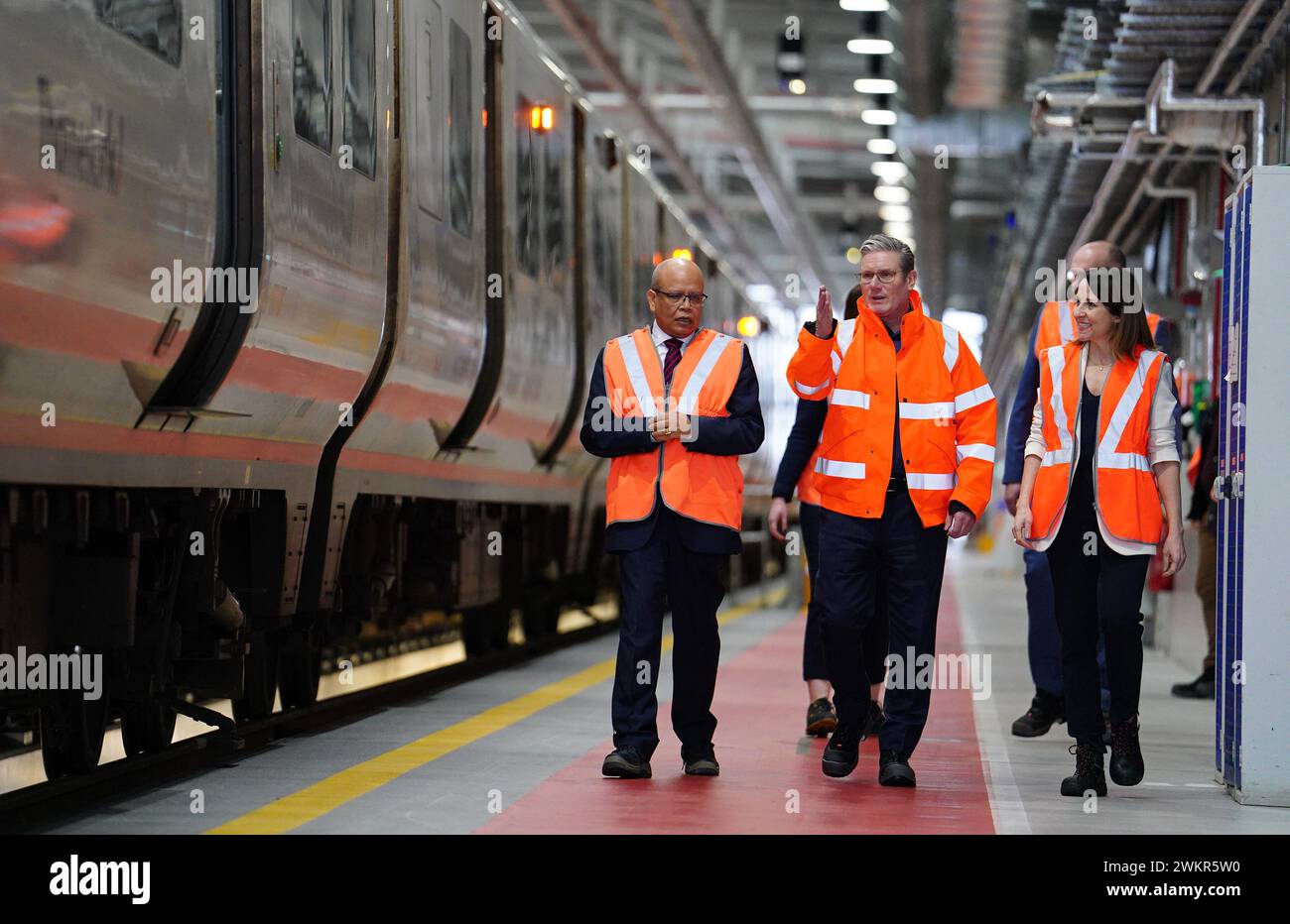 Labour leader Sir Keir Starmer (centre) and shadow work and pensions ...