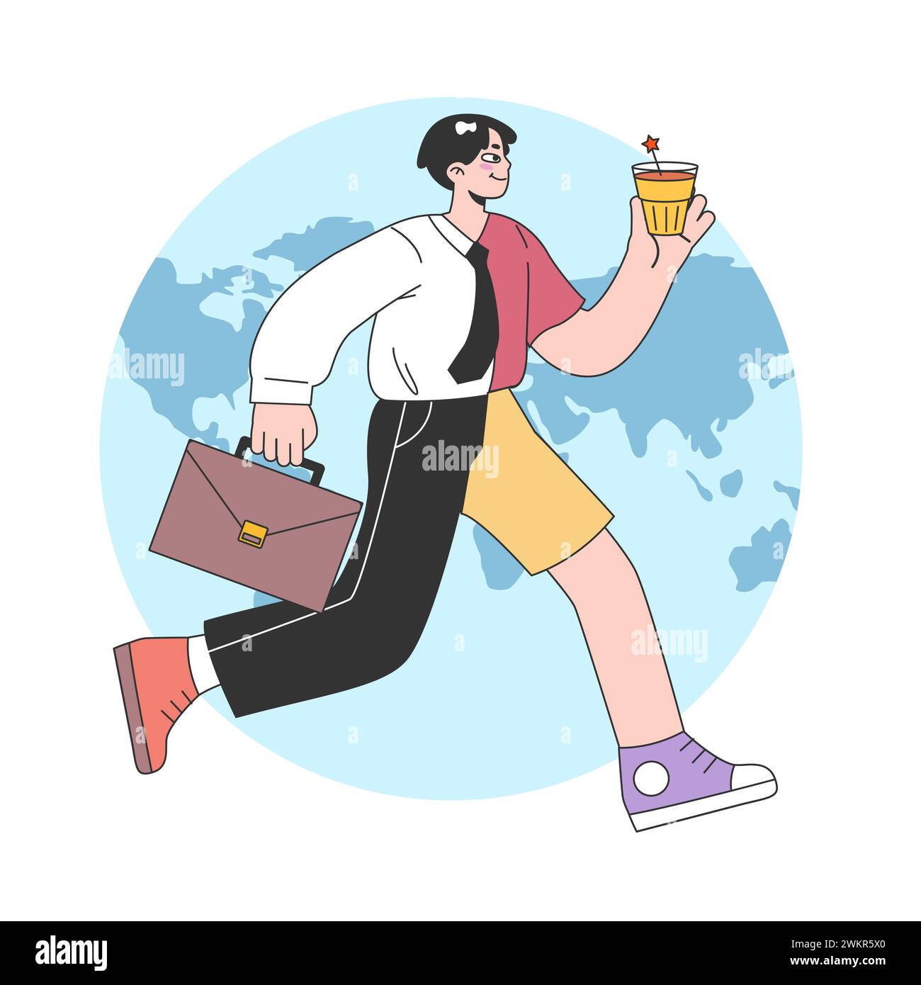 Bleisure travel. Business and sightseeing trip. Workation, digital ...