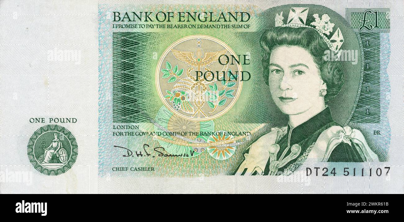 An old English pound note Stock Photo - Alamy