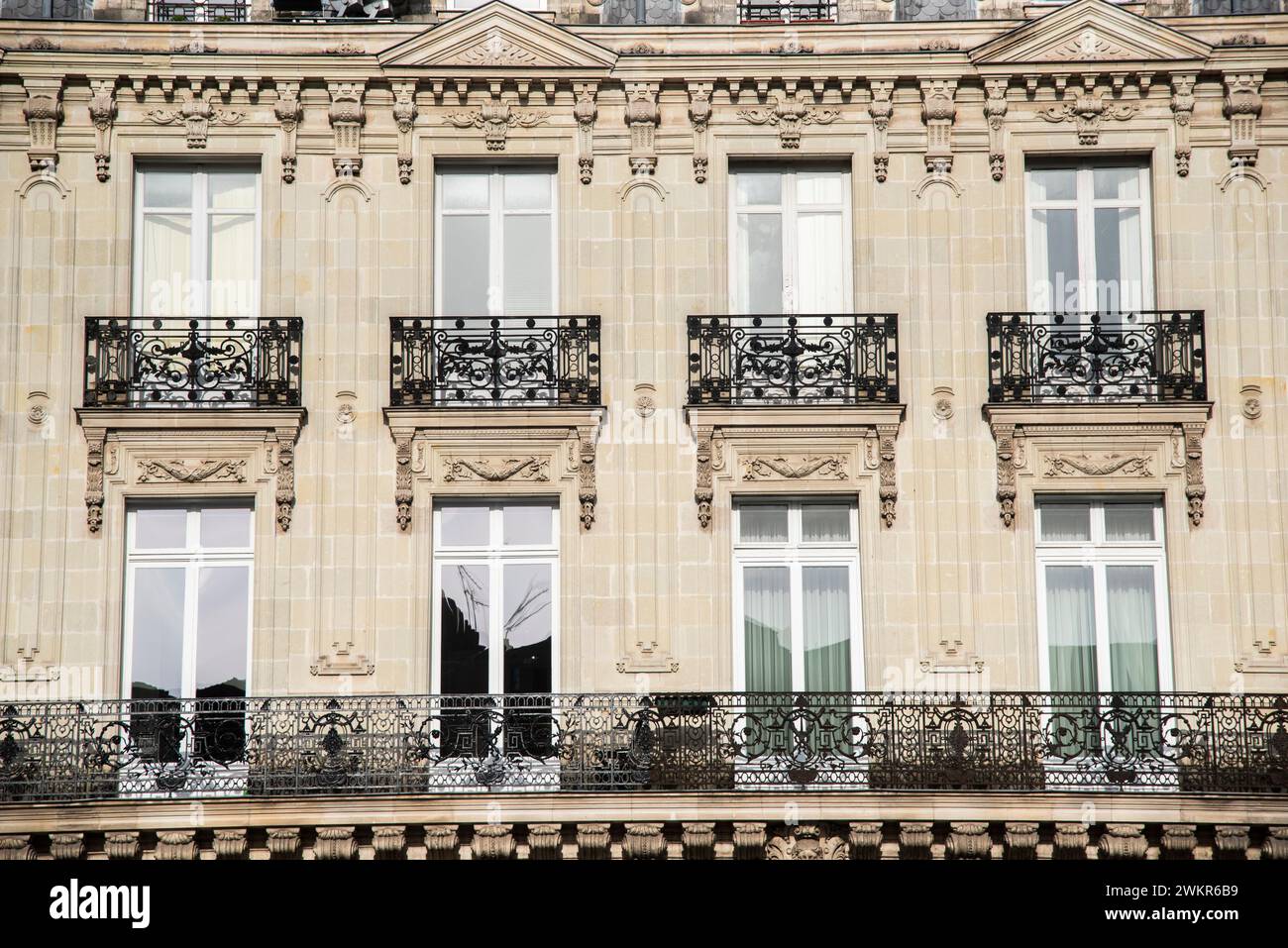 French architecture, windows and facade typical of buildings in France ...