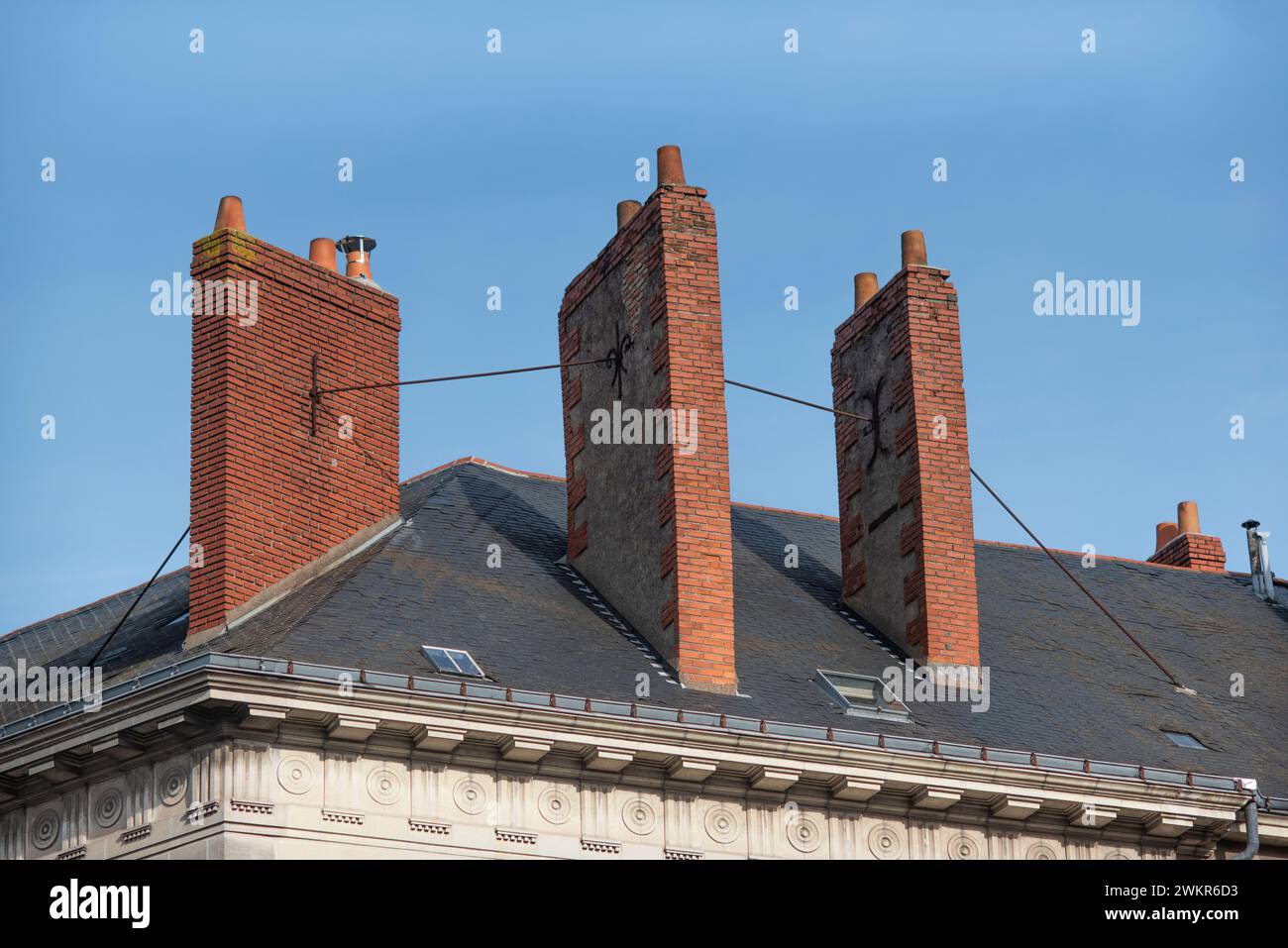 Old brick chimneys in France. Old brick chimneys in France Stock Photo ...