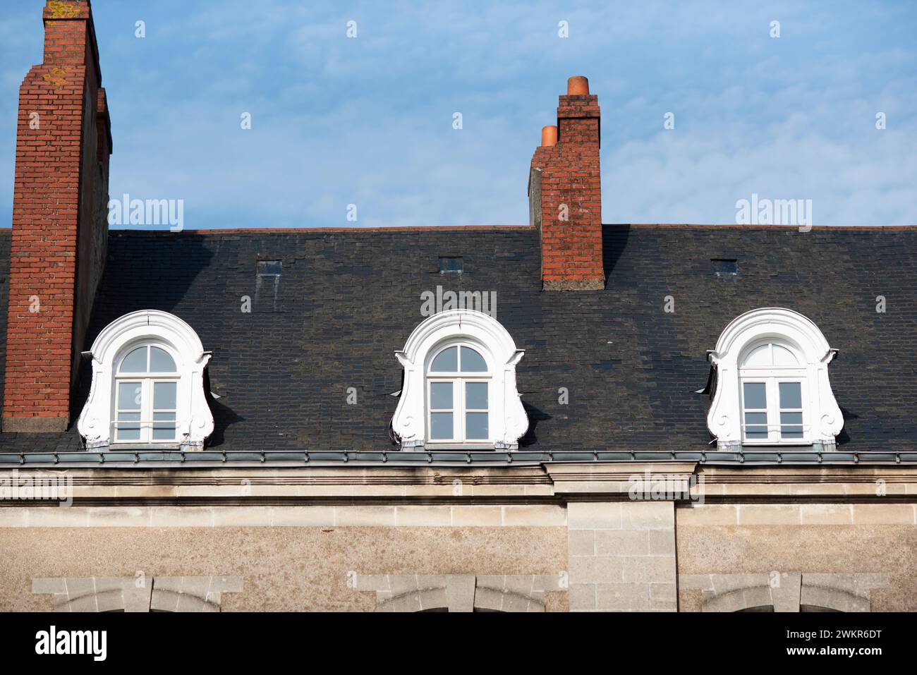 French architecture, windows and facade typical of buildings in France ...