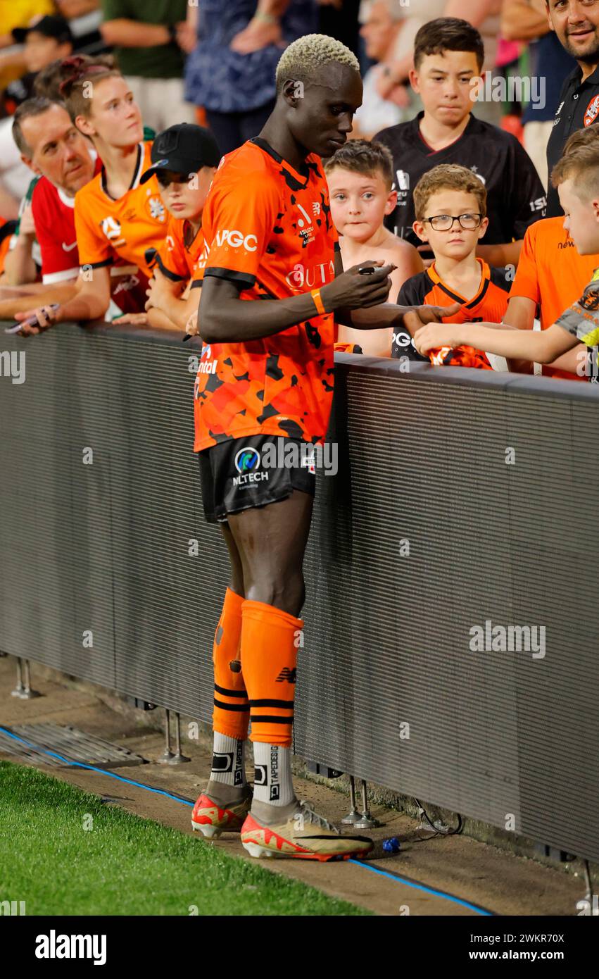 Brisbane, Australia. 2nd Feb 2024. Ayom Majok (99 Brisbane) signs ...