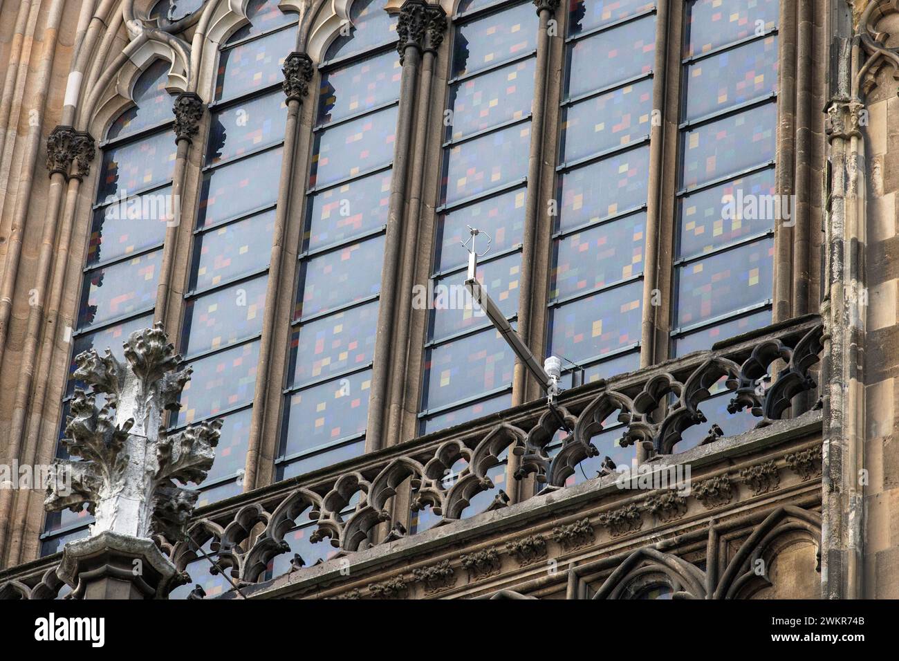 ultrasonic anemometer wind meter on the south facade of the cathedral ...