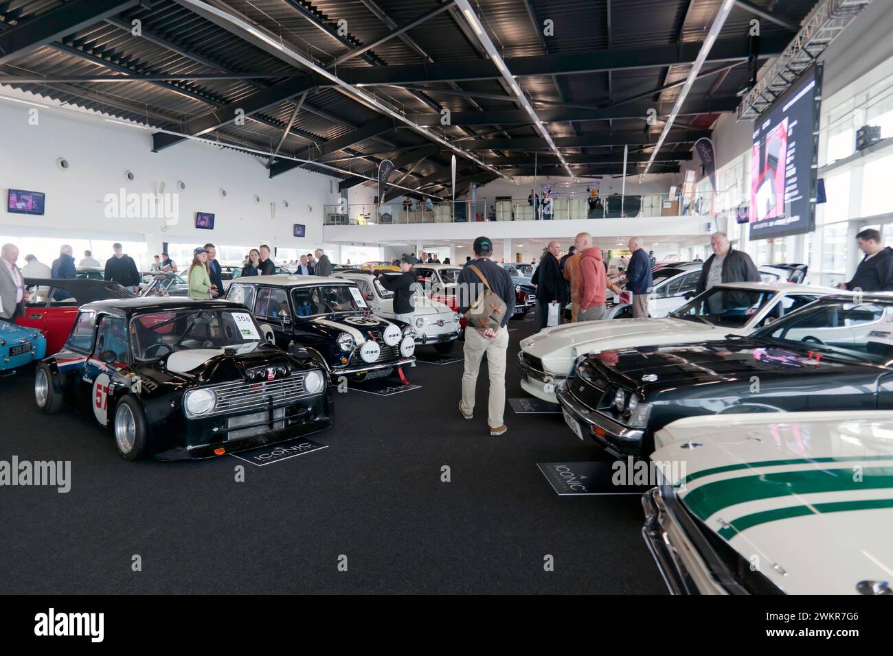 Wide-Angle, Interior view of the showroom, containing cars on sale in ...