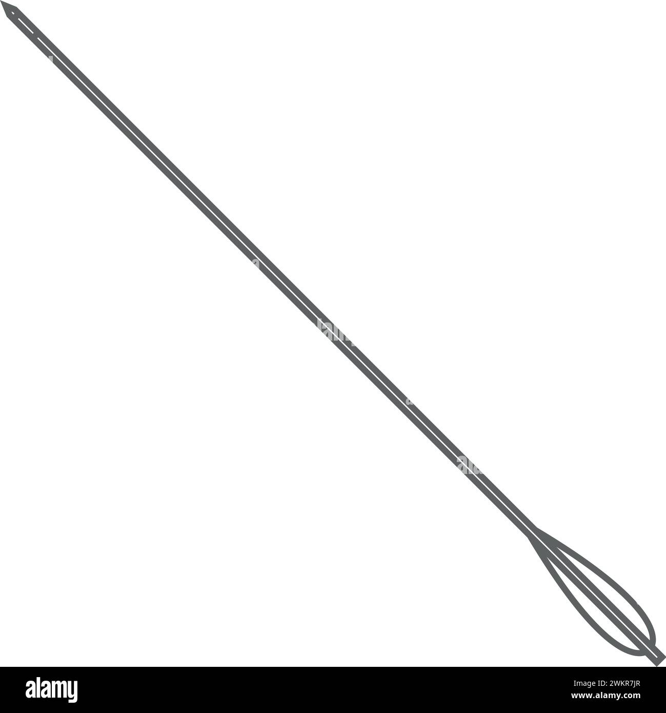 Traditional Hunting Crossbow Bolt With Metal Arrowhead Isolated Outline