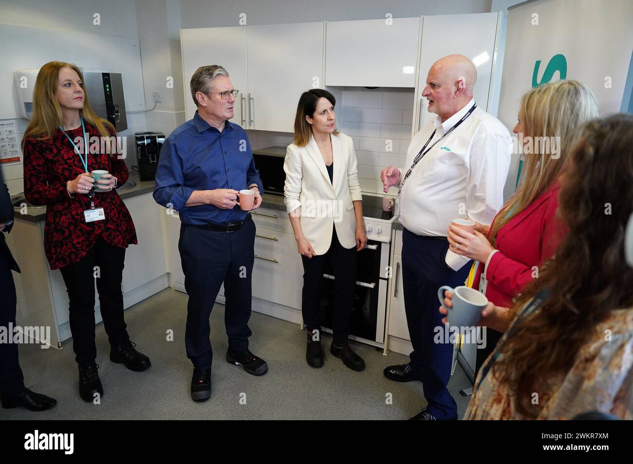 Labour leader Sir Keir Starmer (2nd left) and shadow work and pensions ...