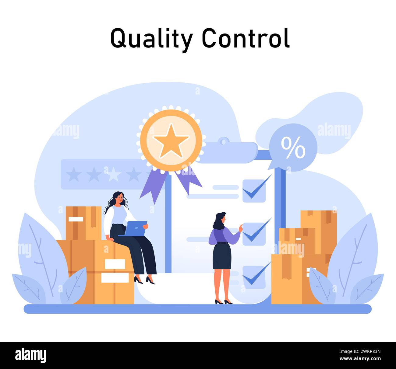 Quality Control concept. A dedicated team ensures product excellence ... Quality Control concept. A dedicated team ensures product excellence ...