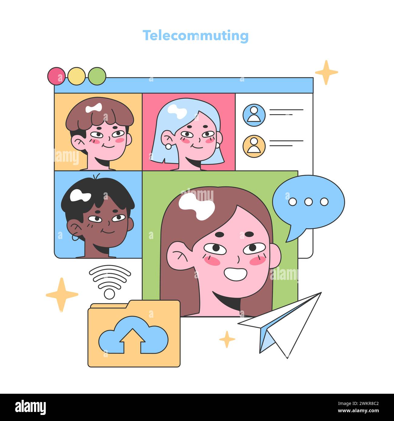 Team telecommuting Cut Out Stock Images & Pictures - Alamy