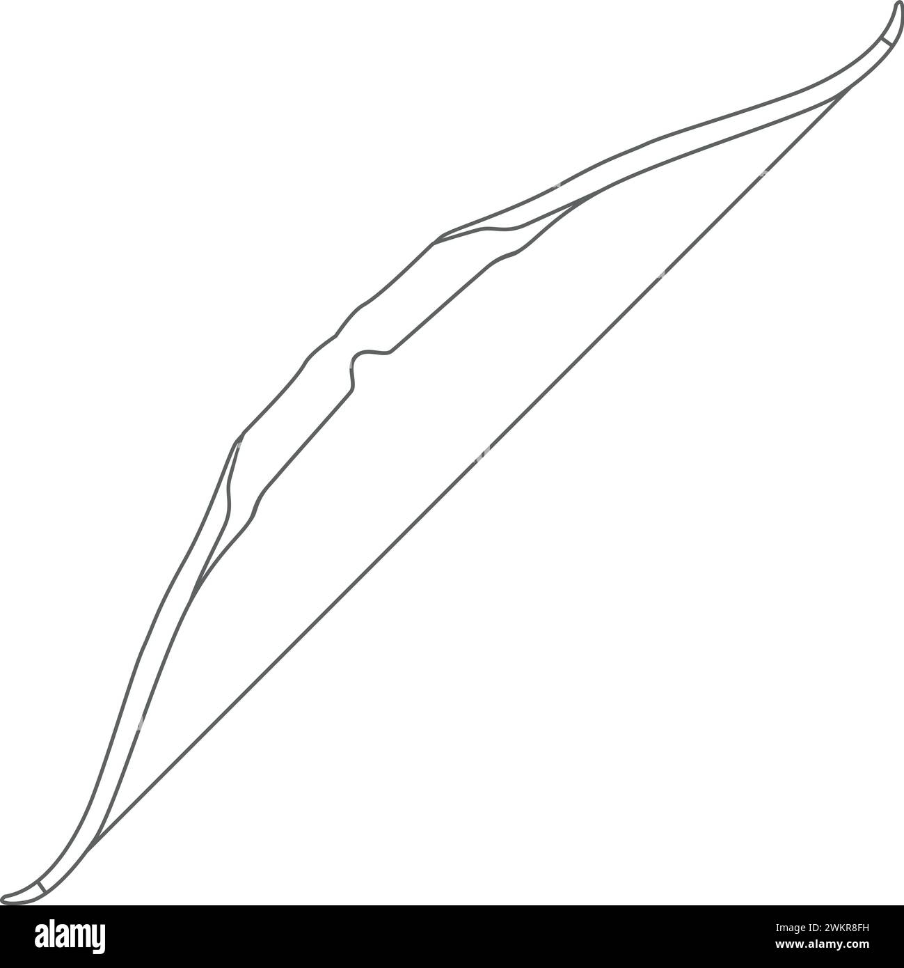 Traditional Hunting Wooden Bow Isolated Outline Icon in Flat Style ...