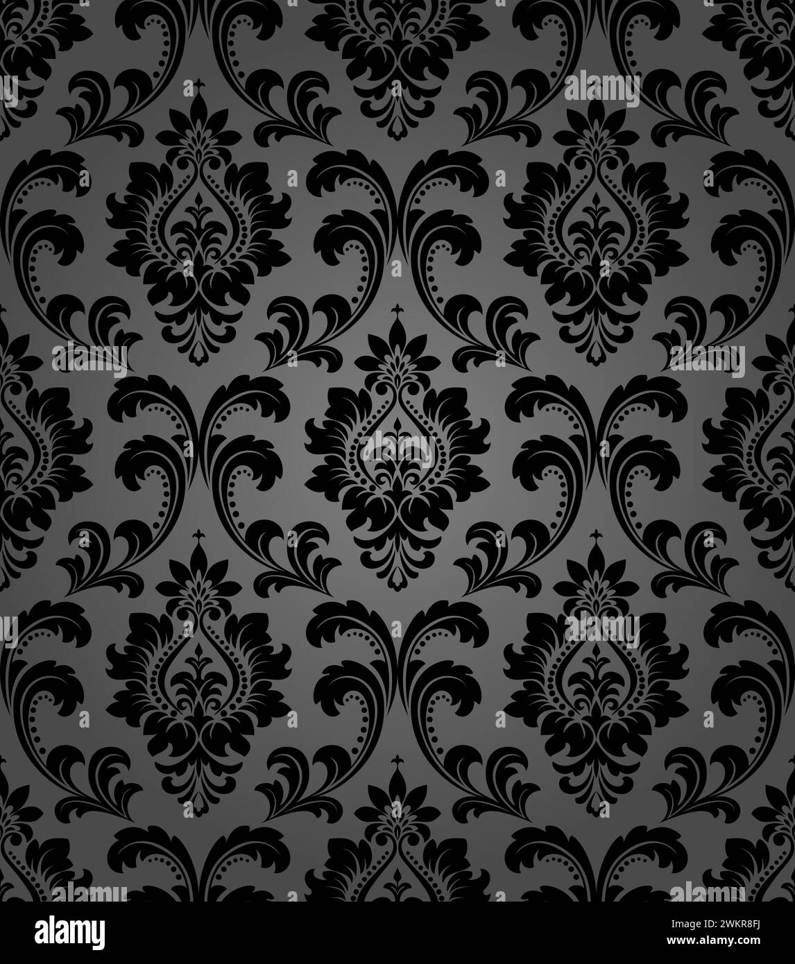Wallpaper in the style of Baroque. A seamless vector background. Black ...